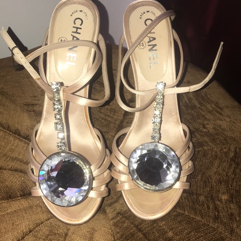 Authentic Chanel Crystal Sandals - Gem